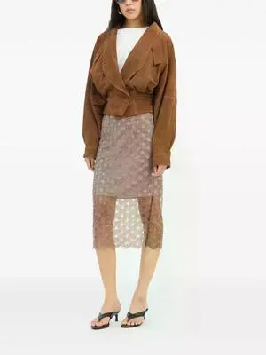 ROTATE BY BIRGER CHRISTENSEN Sequin-embellished Midi Skirt - Grey