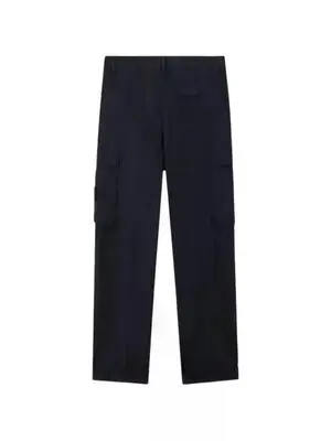 Stone Island Garment-dyed Cargo Pants With Logo Patch - Blue