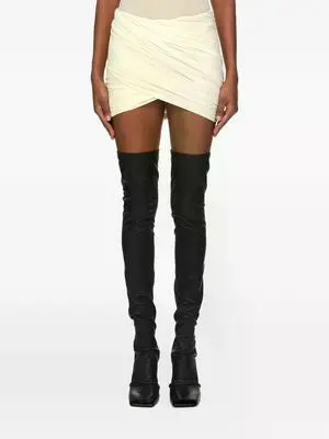 Rick Owens Ruched Mini Fitted Skirt - Neutrals