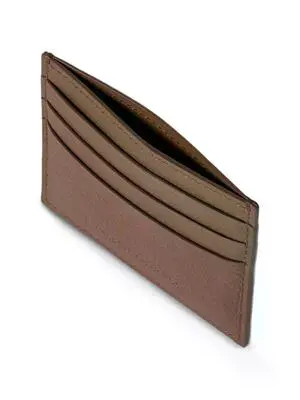 Brunello Cucinelli Grained Calfskin Card Case - Brown