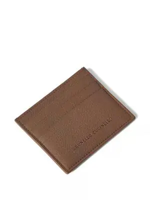 Brunello Cucinelli Grained Calfskin Card Case - Brown