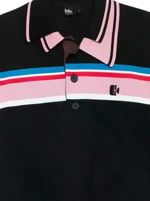 Kolor Striped Polo Shirt - Black
