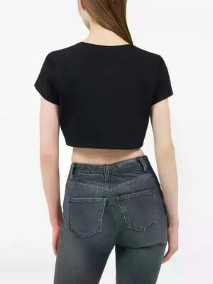 Roberto Cavalli Cropped Graphic T-shirt