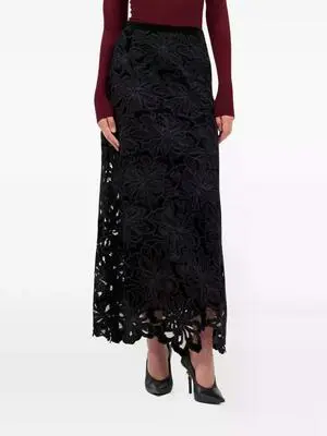 Roberto Cavalli Floral Lace Maxi Skirt