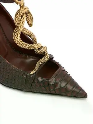 Roberto Cavalli Snake-motif Pointed-toe Pumps