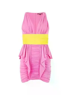 Roberto Cavalli V-neck Ruffled Mini Dress