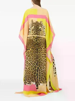 Roberto Cavalli Animal-print Belted Maxi Dress