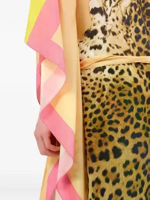 Roberto Cavalli Animal-print Belted Maxi Dress