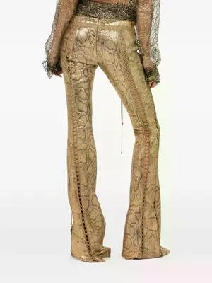 Roberto Cavalli Python-print Cut-out Trousers