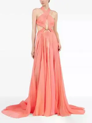 Roberto Cavalli Pleated Maxi Dress - Pink