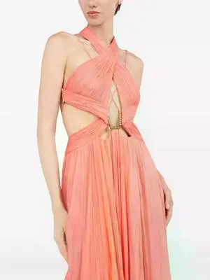 Roberto Cavalli Pleated Maxi Dress - Pink