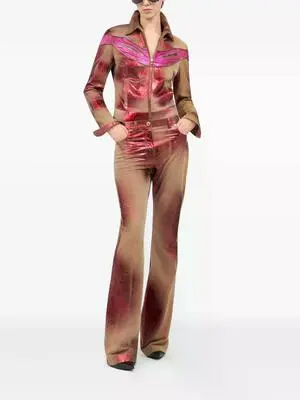 Roberto Cavalli Metallic-finish Leather Jacket