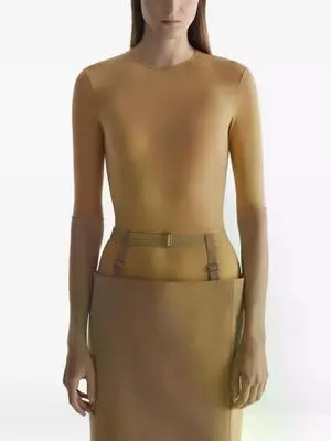MUGLER Three-quarter Sleeve T-shirt - Neutrals