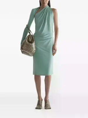MUGLER Draped Loop Dress - Blue