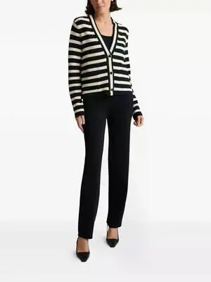 St. John Stripe Knit V-neck Cardigan