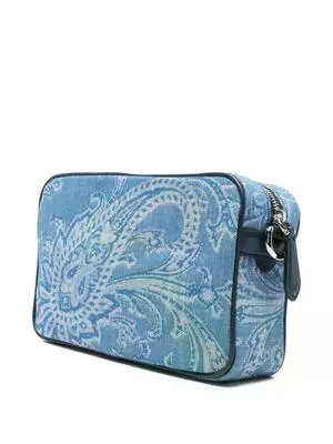 Etro Paisley Denim Messenger Bag - Blue