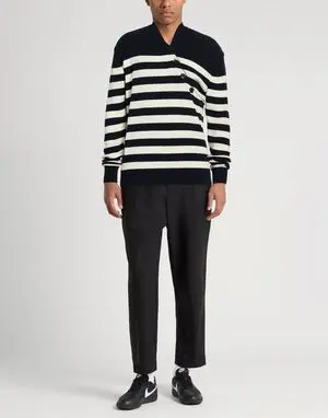 LANEUS Striped V-neck Cotton Sweater
