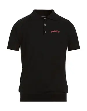 Dsquared2 Lightweight Virgin Wool Sweater With Short Sleeves - Black