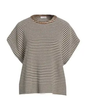 Brunello Cucinelli Striped Sequined Crewneck Sweater