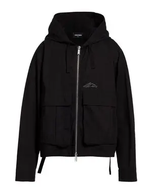Dsquared2 Cotton Ripstop Jacket With Logo Detail - Black