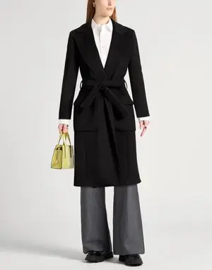FRACOMINA Belted Brushed-felt Coat - Black