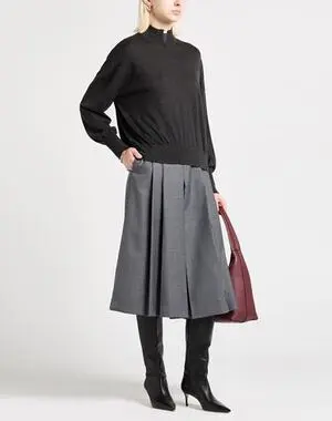 Brunello Cucinelli Turtleneck Cashmere And Silk Top - Grey