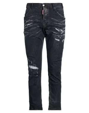 Dsquared2 Tapered Jeans With Leather Detailing - Black