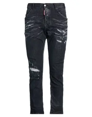 Dsquared2 Tapered Jeans With Leather Detailing - Black