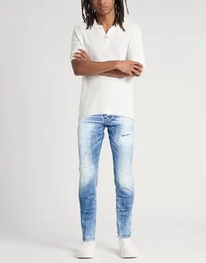 Dsquared2 Waxed Effect Skinny Jeans - Blue