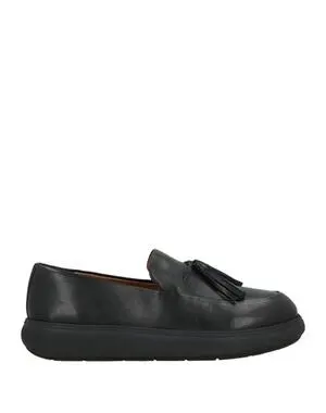 Fitflop Leather Loafers With Tassel Detail And Flatform Sole - Black
