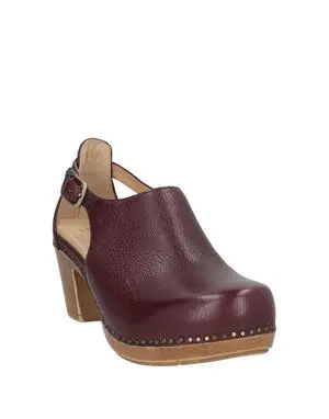 Dansko Pebbled Leather Clogs - Red