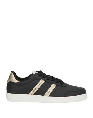 Armani Exchange Low Top Sneakers With Metallic Detail - Black
