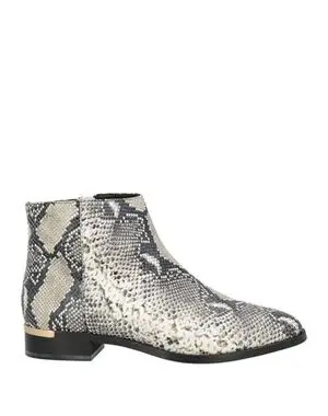 Cosmoparis Ankle Boots In Leather With Snakeskin Print