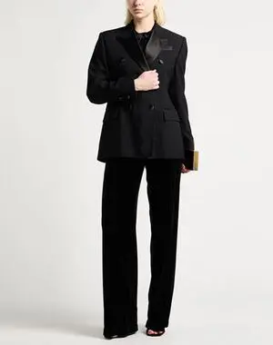 Versace Double-breasted Blazer In Virgin Wool And Silk With Signature Print
