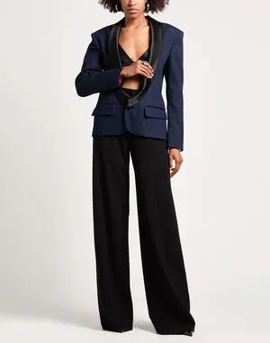 Dsquared2 Single-breasted Two-tone Denim Blazer With Satin Trims