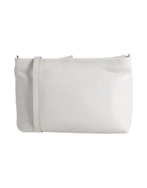 GIANNI CHIARINI Pebbled Leather Crossbody Bag With Detachable Strap - Light Grey
