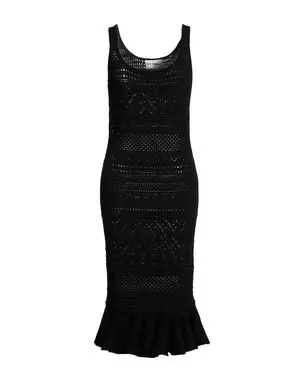 DES_PHEMMES Knitted Bodycon Midi Dress - Black