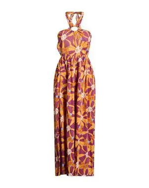 Antik Batik Floral Print Shirred Maxi Dress - Orange
