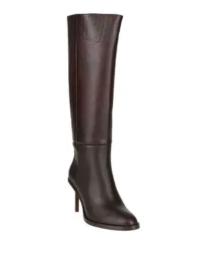 Ba&sh Chocolate Leather Stiletto Boots