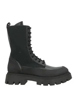 High Leather And Textile Ankle Boots