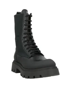 High Leather And Textile Ankle Boots