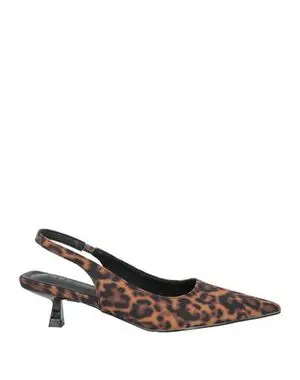 TWENTY FOUR HAITCH Leopard-print Slingback Kitten Heel Pumps