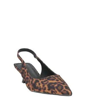 TWENTY FOUR HAITCH Leopard-print Slingback Kitten Heel Pumps