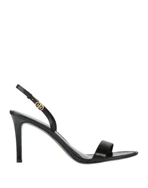 Tory Burch Leather Slingback Sandals - Black