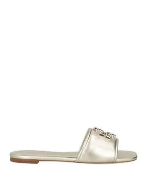 Tory Burch Leather Slide Sandals - Grey