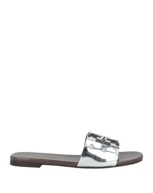 Metallic Leather Slides