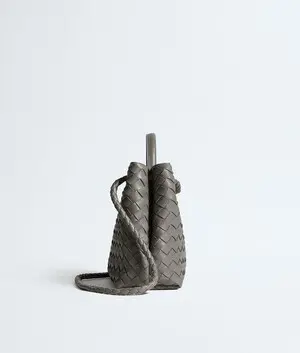 Bottega Veneta Intrecciato Leather Andiamo Top Handle Bag - Basalt