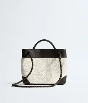 Bottega Veneta Small Andiamo Top Handle Bag - White/espresso