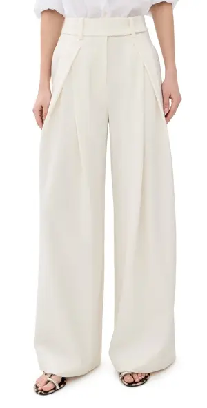 FAVORITE DAUGHTER Pleated Suiting Trousers - Ivory
