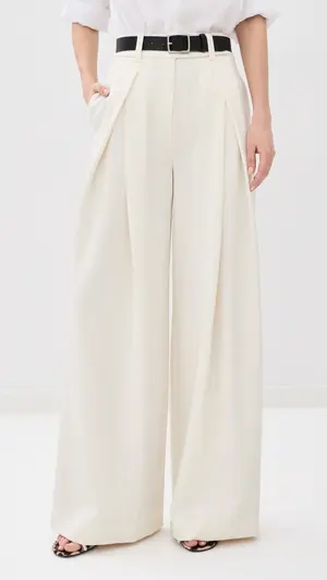FAVORITE DAUGHTER Pleated Suiting Trousers - Ivory
